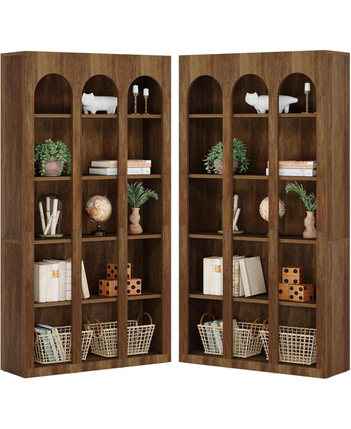 Click here for Tribesigns 5-Tier Farmhouse Tall Bookshelf Set of... prices
