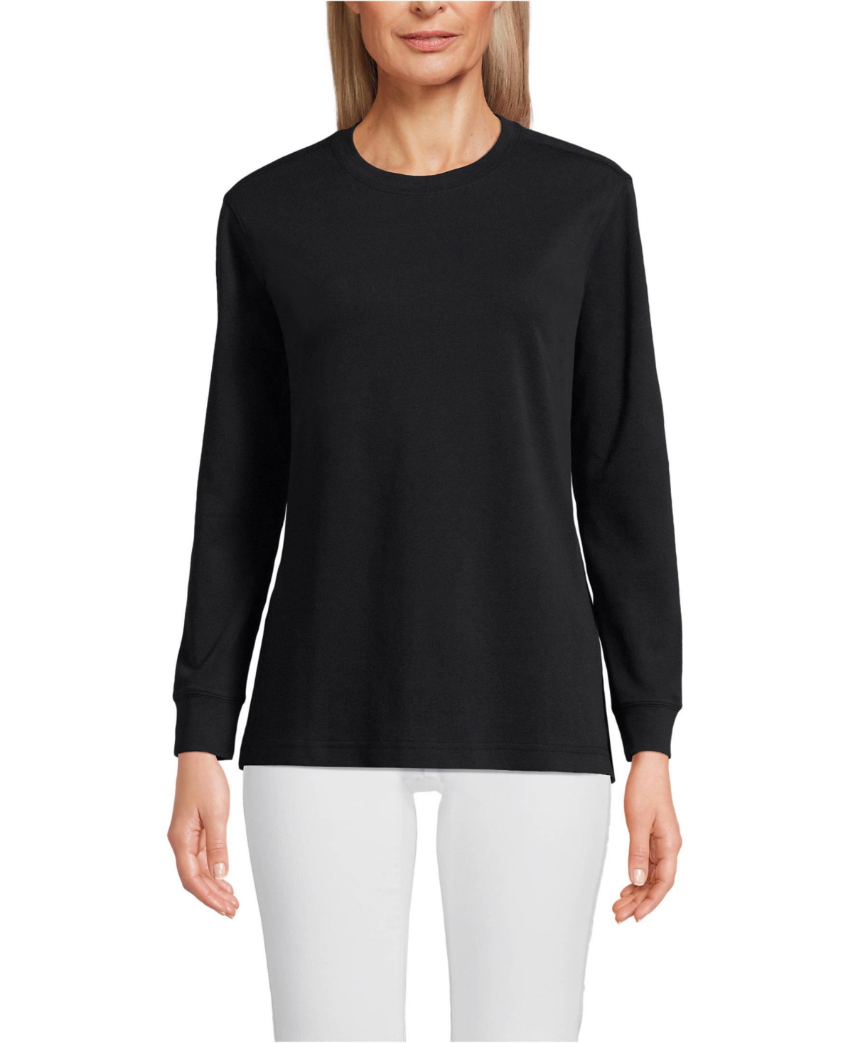 Click here for Lands End Womens Cotton Relaxed Long Sleeve Crew N... prices