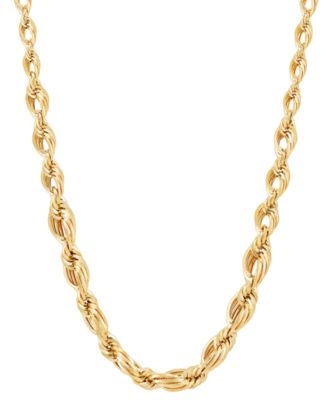 Polished Graduated Open Rope Link 18" Chain Necklace in 10k Gold - Macy's