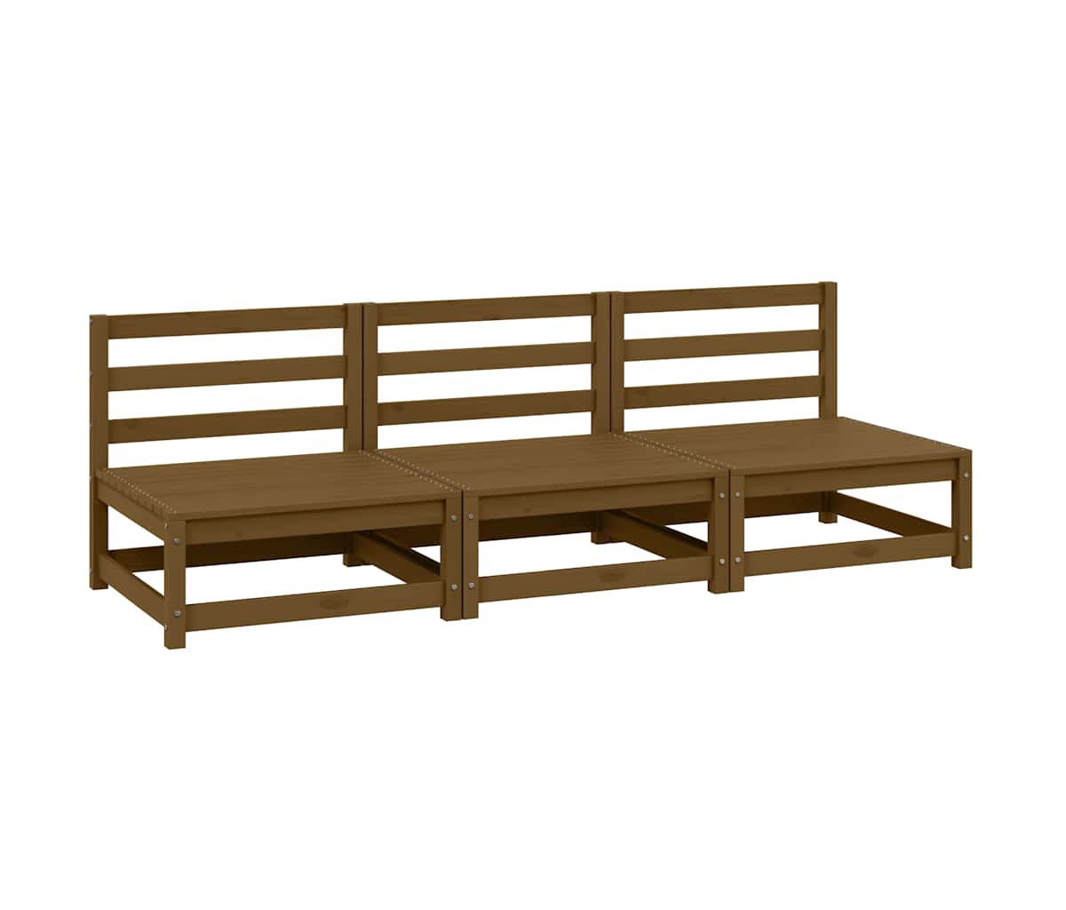 Click here for vidaXL Patio Middle Sofas 3 pcs Honey Brown Solid... prices