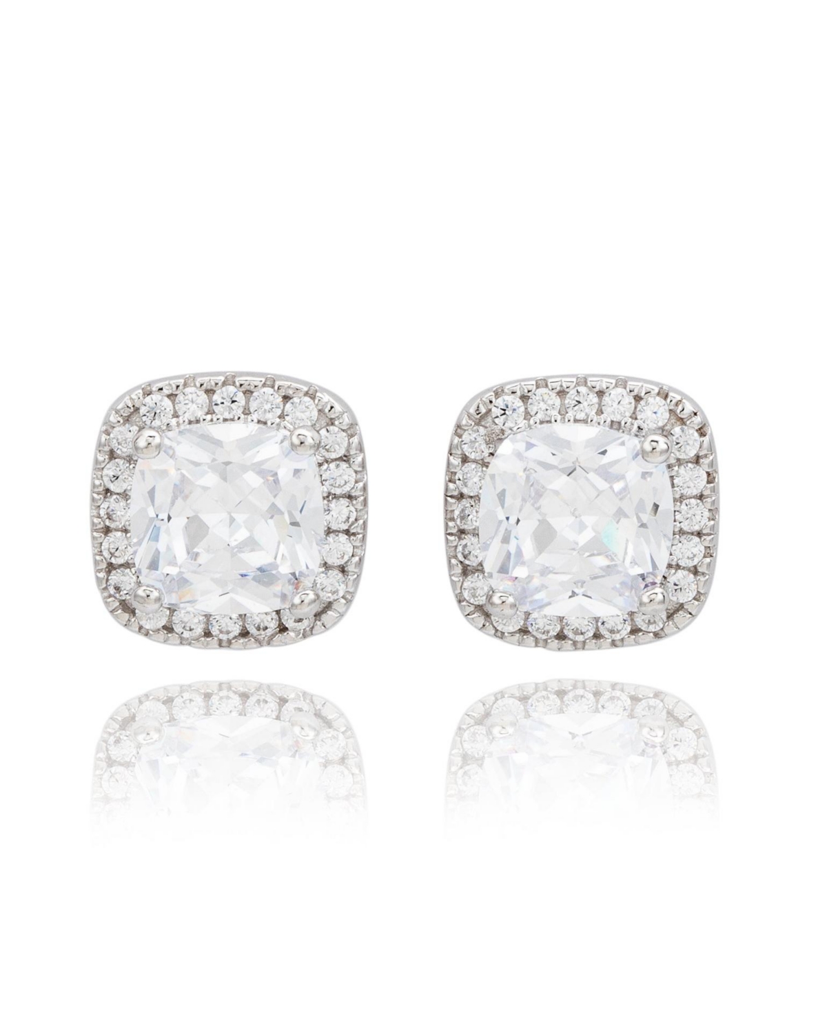 Click here for Suzy Levian Sterling Silver Cushion Cut White Cubi... prices