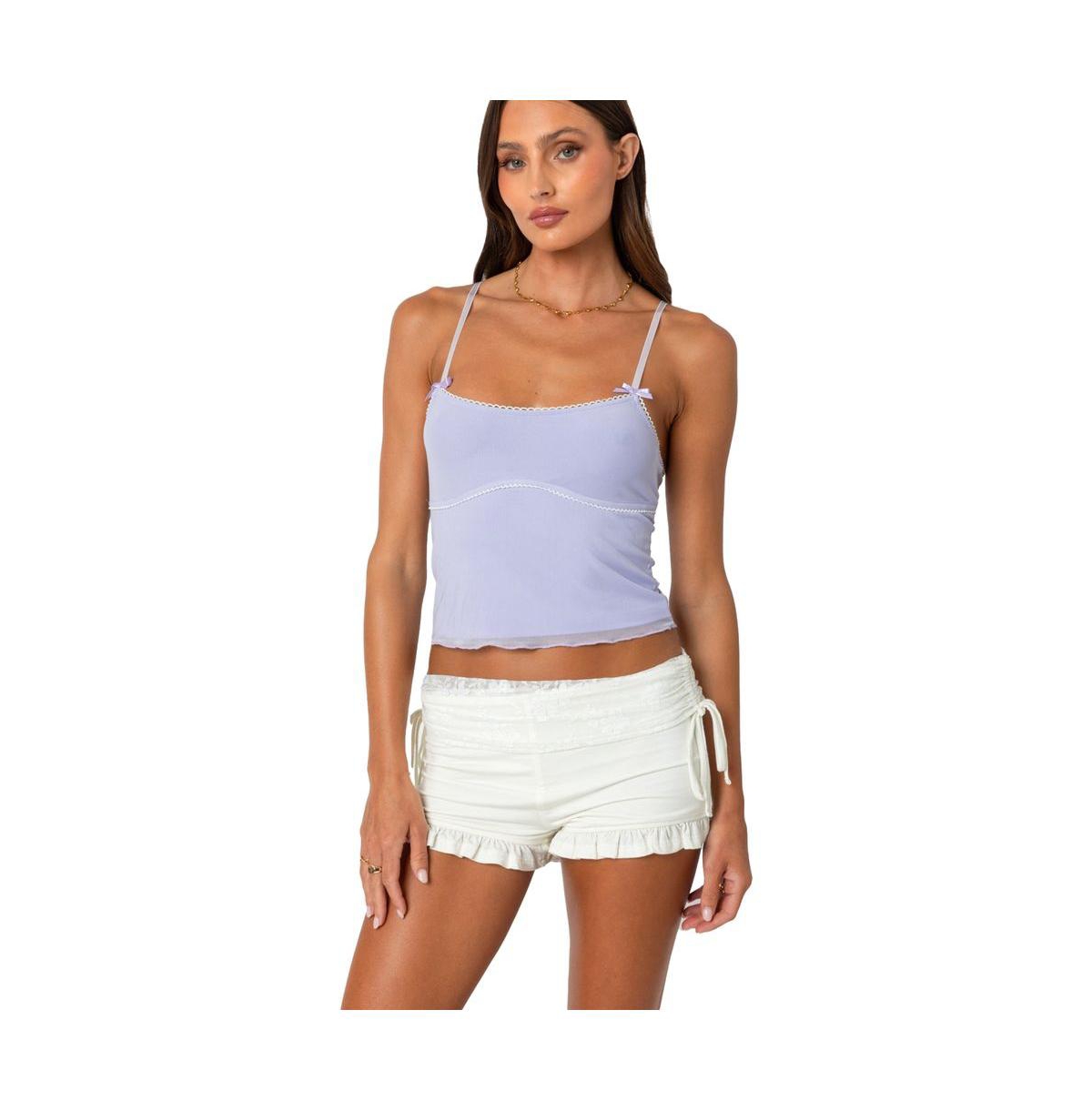 Click here for Edikted Bethany mesh tank top - Lilac prices