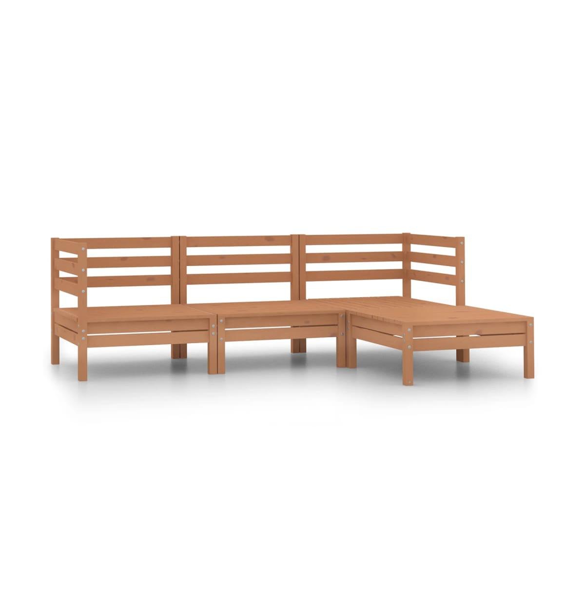 Click here for vidaXL 4 Piece Patio Lounge Set Solid Wood Pine Ho... prices
