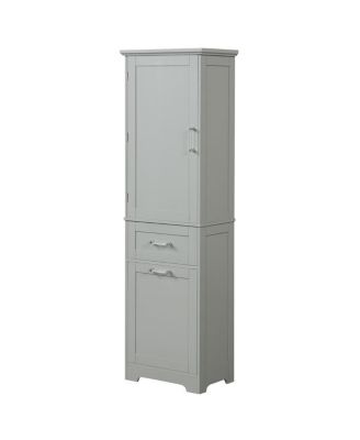 Slickblue Tall Grey Bathroom Storage Cabinet – MDF with Painted Finish ...