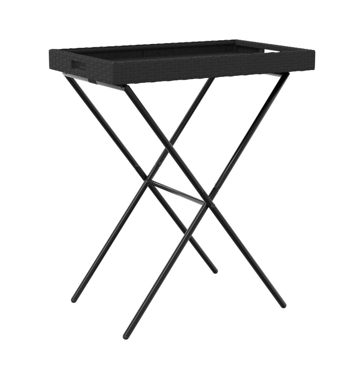 Click here for vidaXL Folding Tray Table Black 25.6x15.7x29.5 Pol... prices