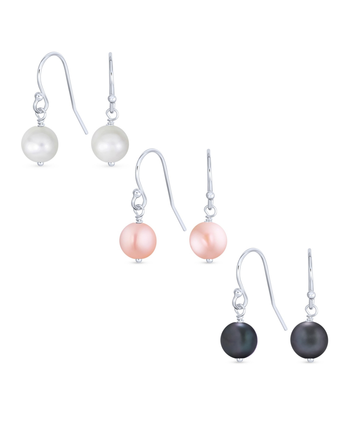 Click here for Bling Jewelry Set of 3 White Pink Black Freshwater... prices
