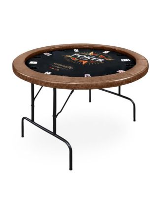 SereneLife Foldable and Portable Rounded Poker/Casino Game Table with ...