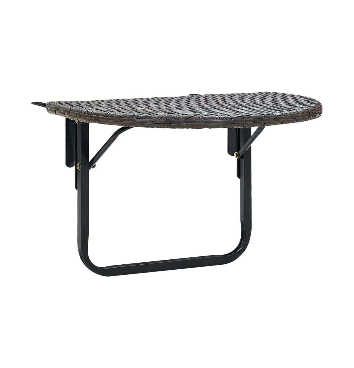 Click here for vidaXL Balcony Table Brown 23.6x23.6x15.7 Poly Rat... prices
