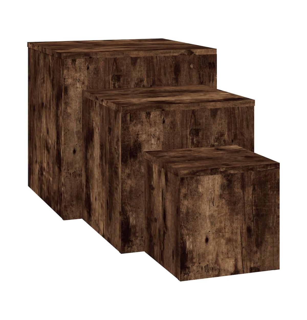 Click here for vidaXL Side Tables 3 pcs Smoked Oak Engineered Woo... prices