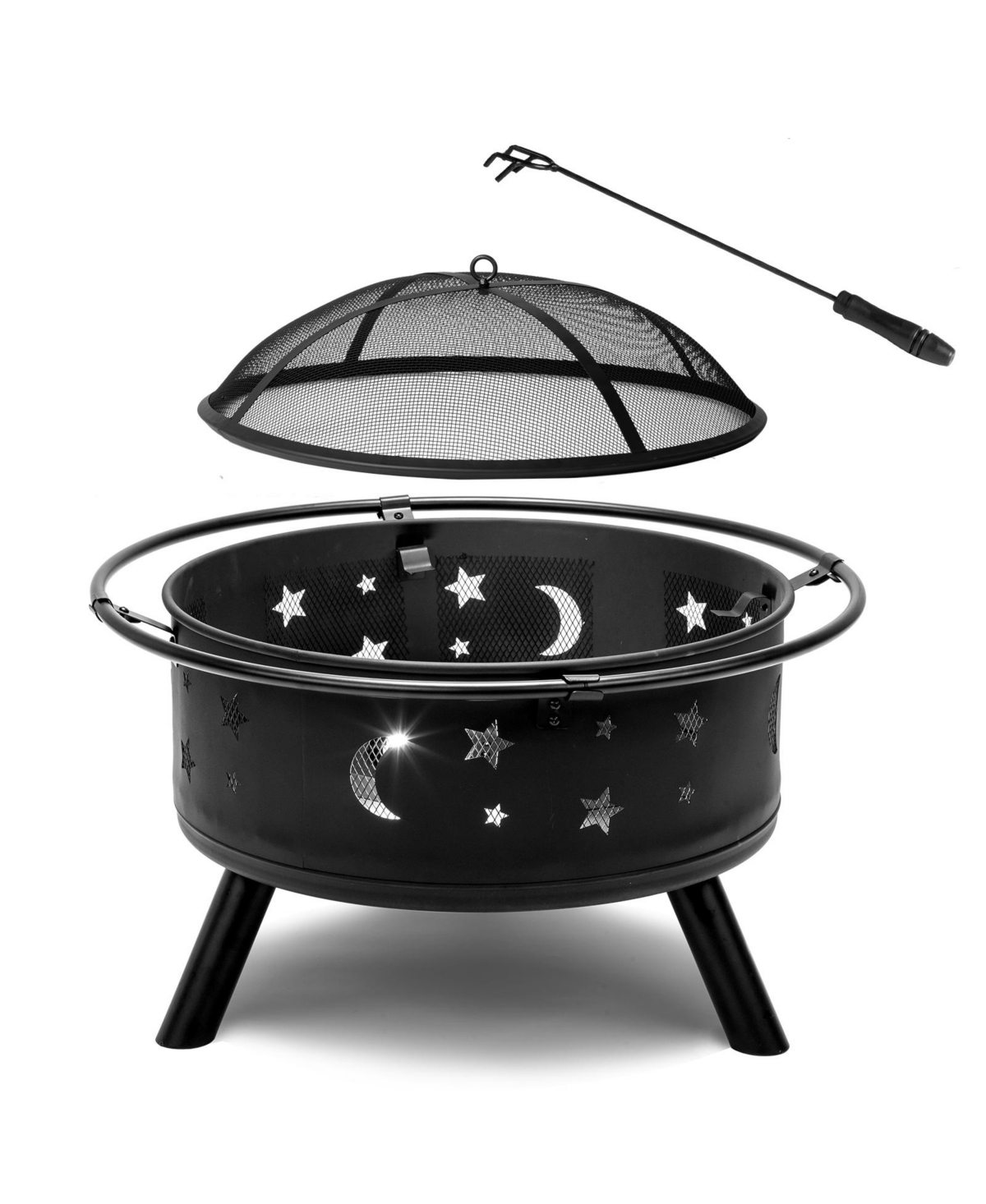 Click here for Slickblue 30-Inch Black Metal Fire Pit: Durable Ou... prices