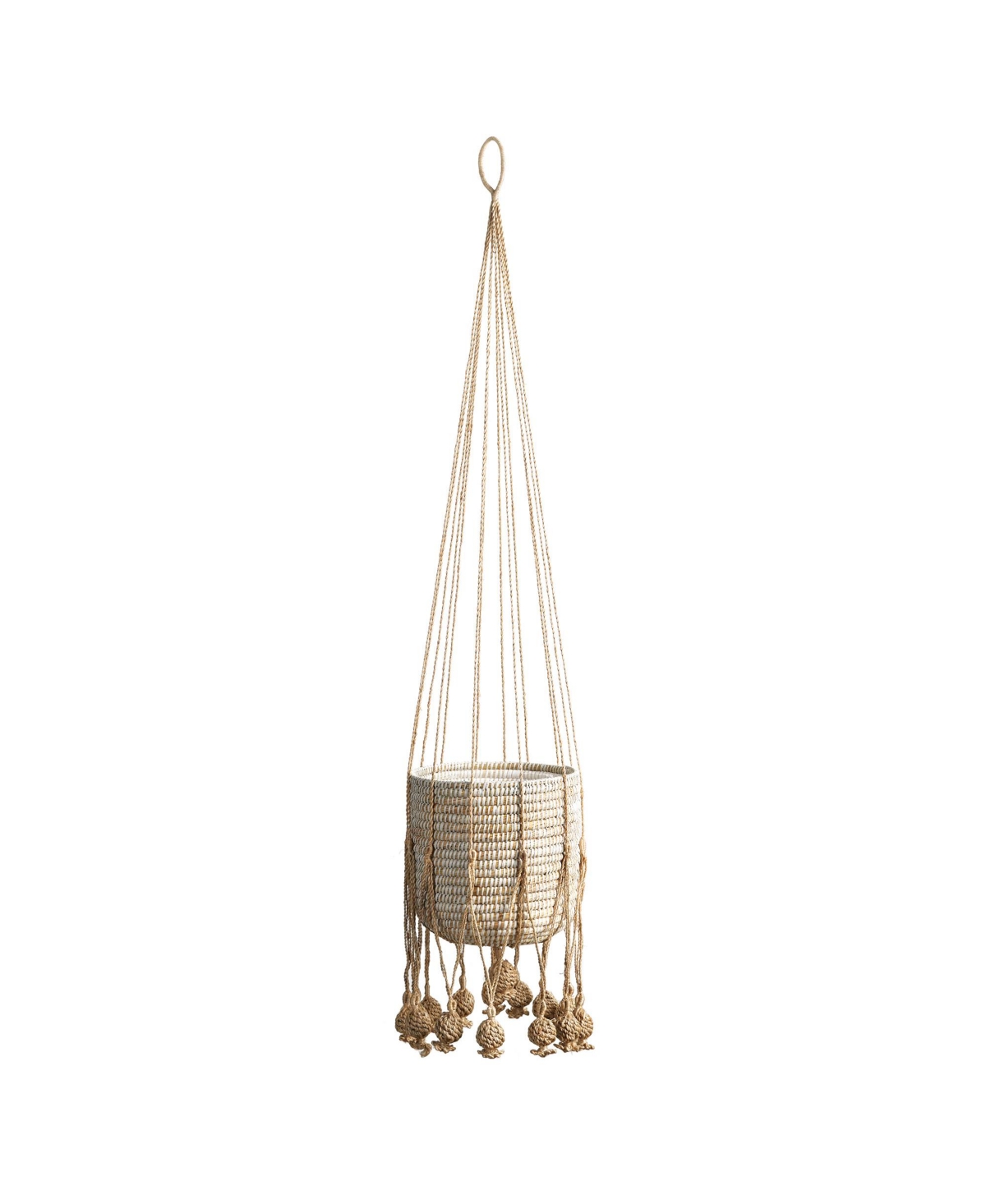 Click here for Gaia Jute Hanging Basket 11.75" - Beige/khaki prices