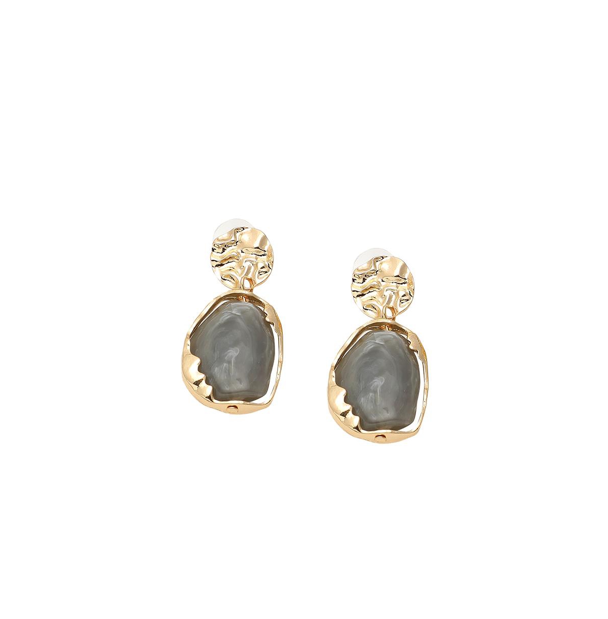 Click here for Sohi Womens Dented Drop Earrings - Grey prices