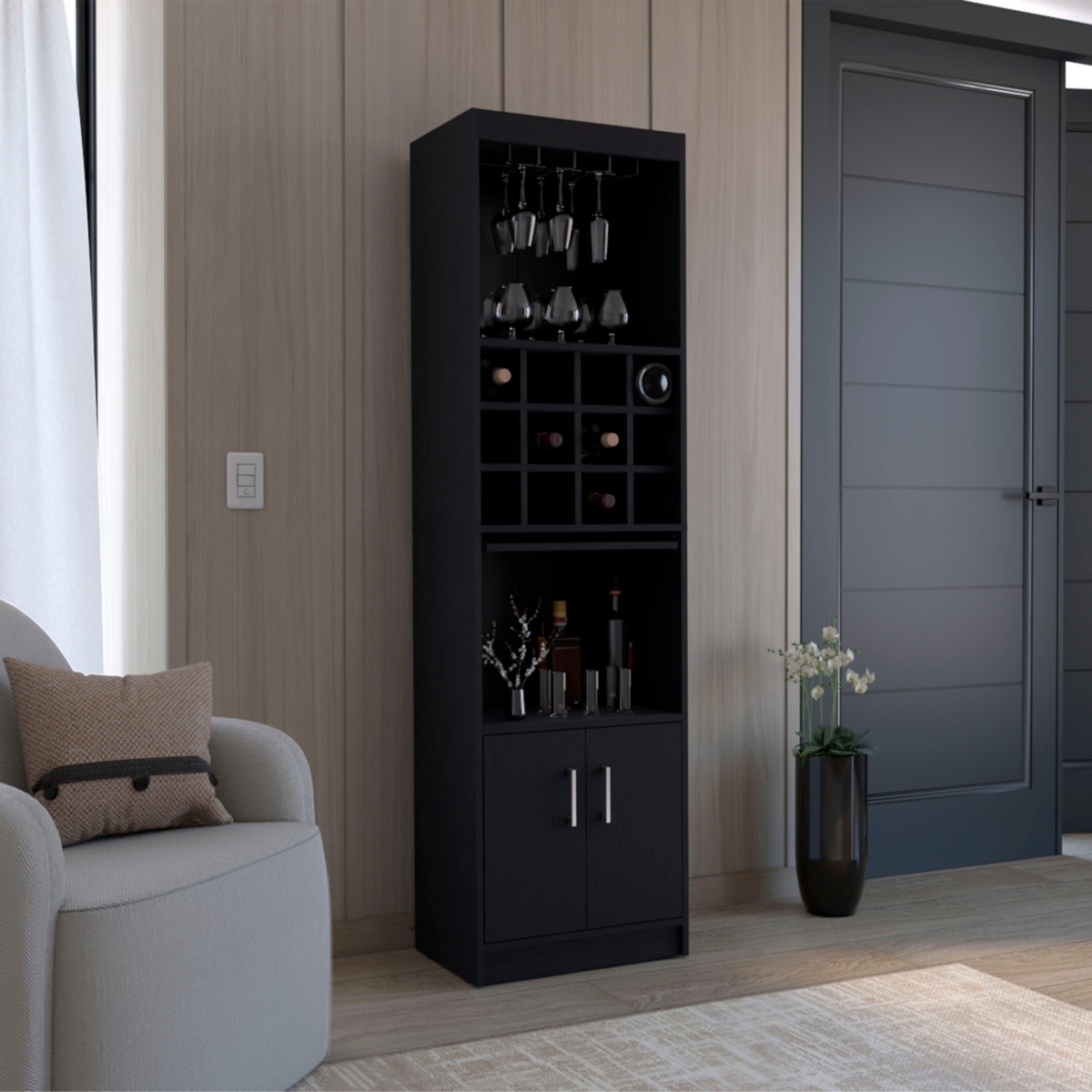 Click here for Pisek Bar Cabinet 5-Tier  Wine Cabinet  Liquor Cab... prices