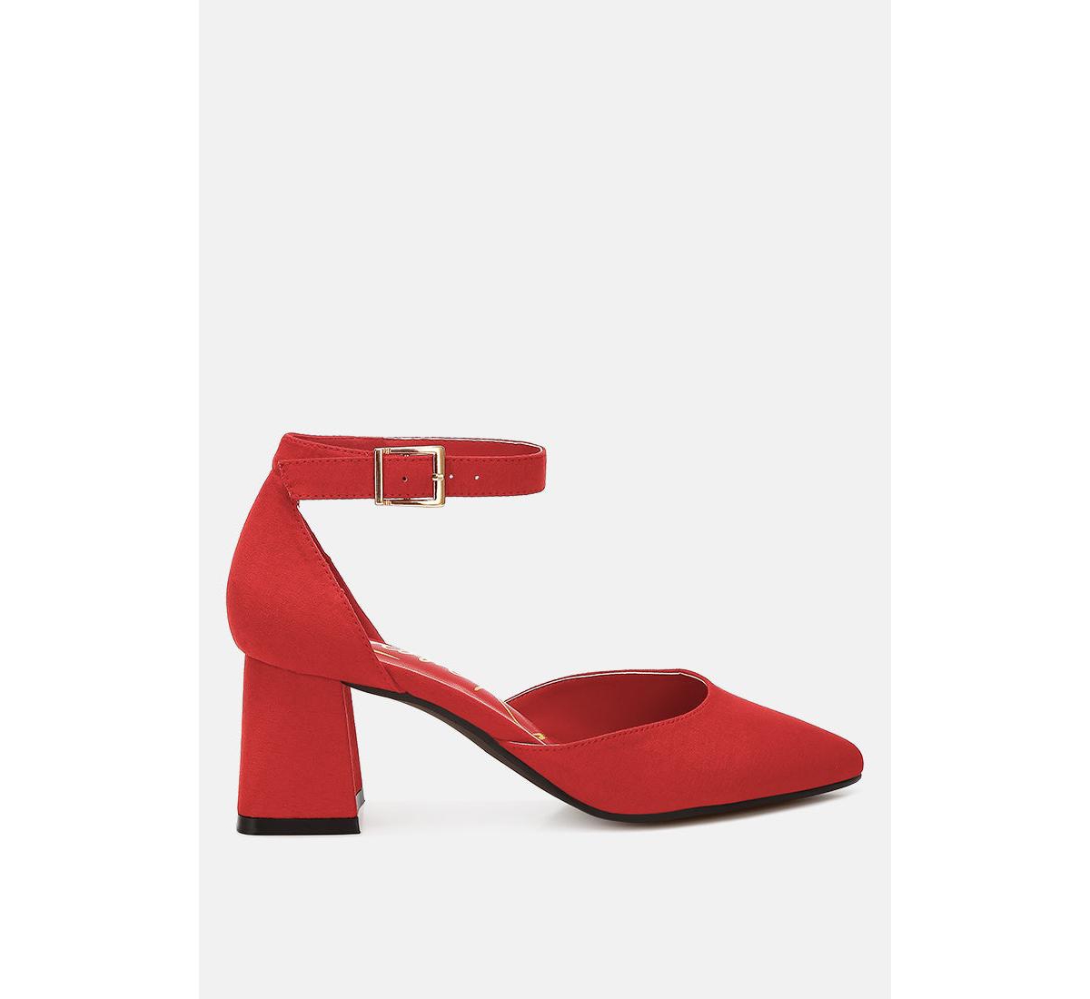 Click here for Rozita Microfiber Block Heel Sandals Women - Red prices