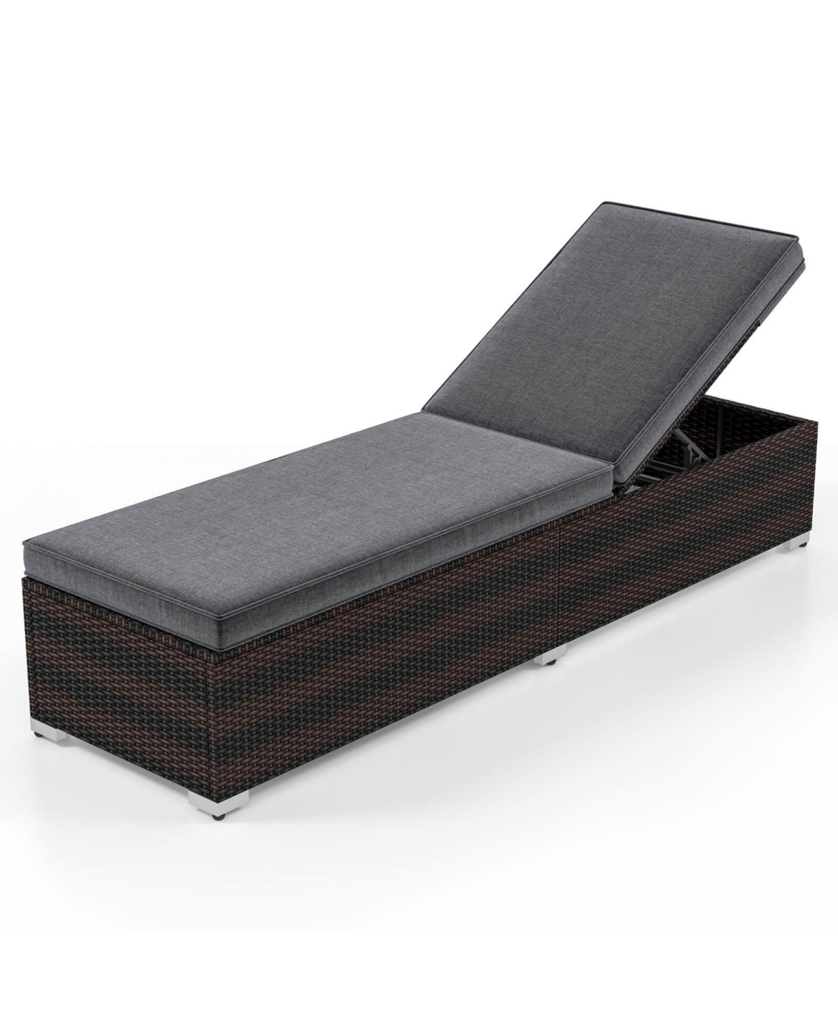 Click here for 1 Pcs Chaise Lounge with 4-level Backrest Heavy-Du... prices