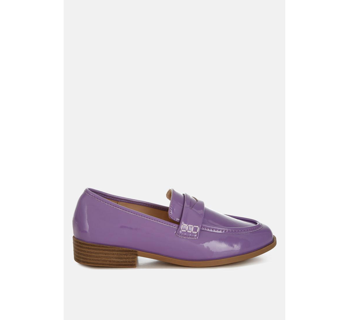 Click here for Mogul Penny Strap Detail Womens Loafer - Purple prices