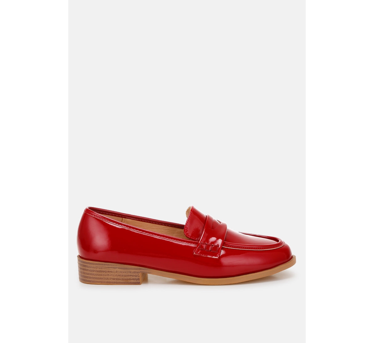 Click here for Mogul Penny Strap Detail Womens Loafer - Red prices