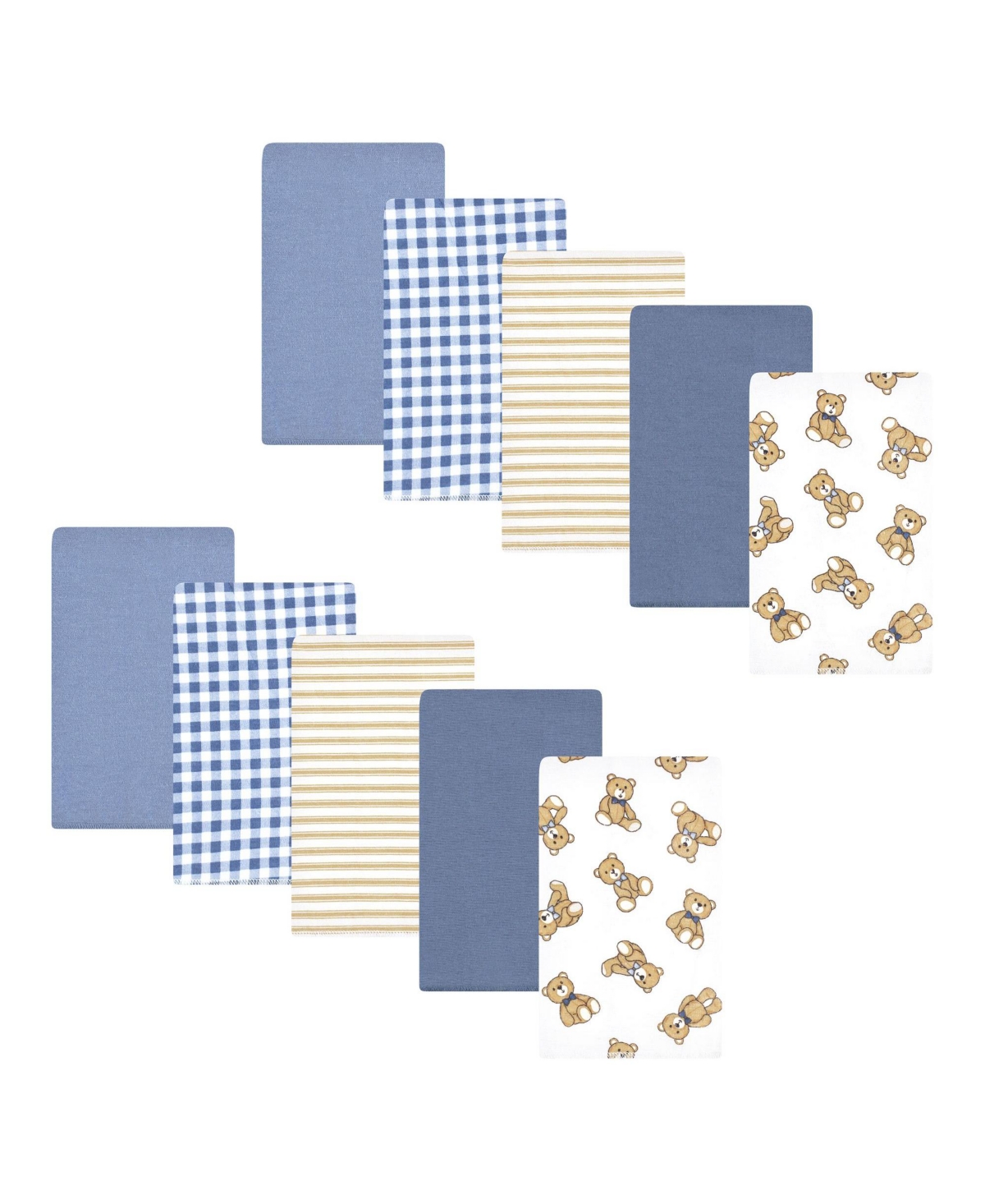 Click here for Hudson Baby Boys Ten-Piece Cotton-Poly Flannel Bur... prices