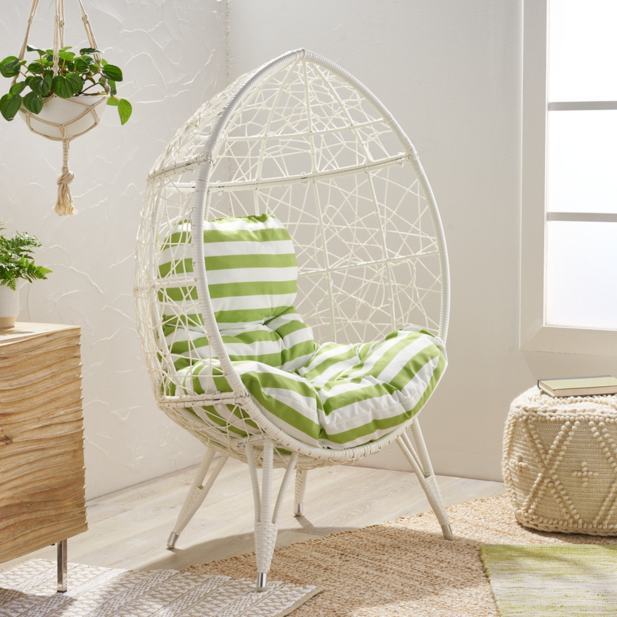 Click here for Streamdale Chic Teardrop Chair Faux Rattan Weave... prices