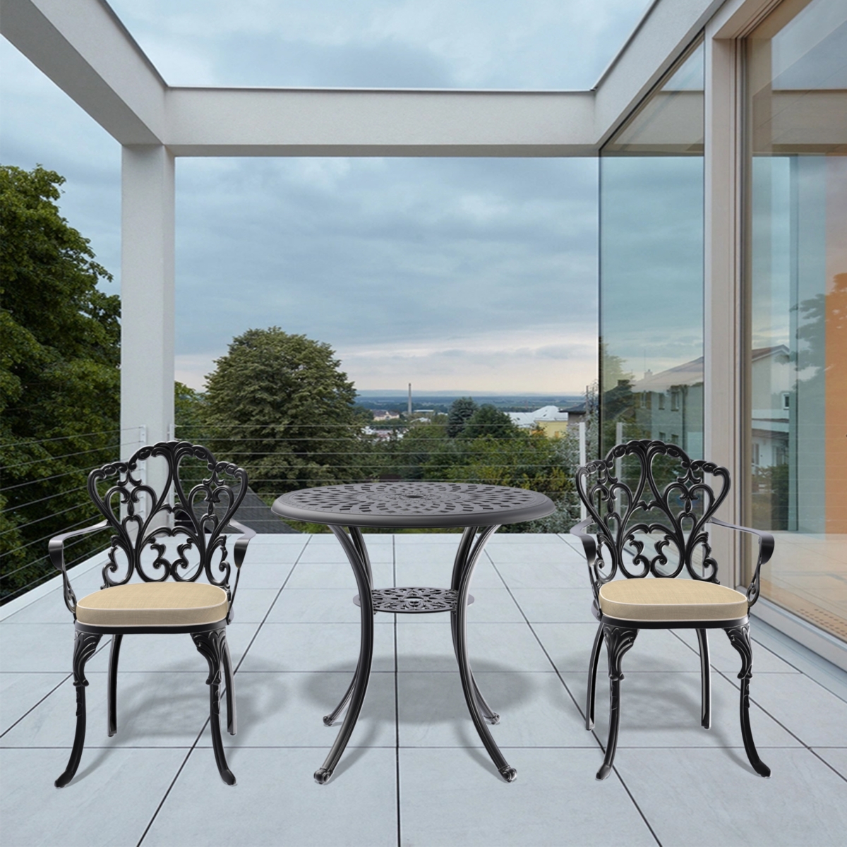 Click here for Streamdale 3-Piece Aluminum Patio Set with Cushion... prices