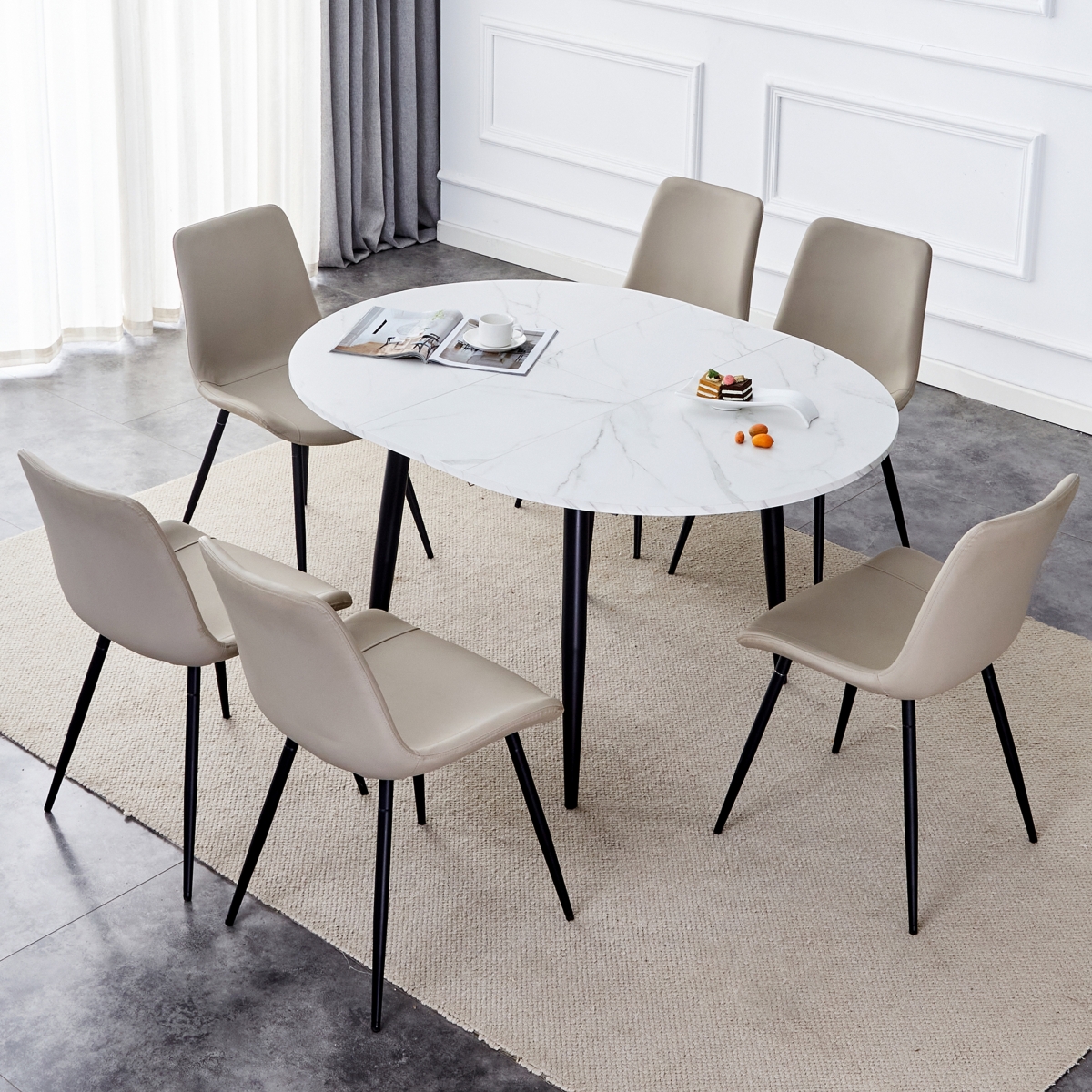 Click here for Streamdale Furniture Table and chair set.Modern Ex... prices