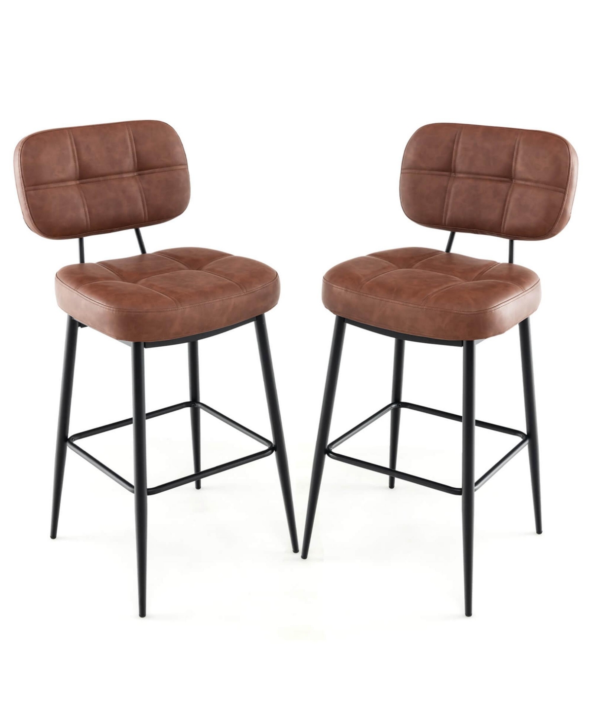 Click here for Costway Set of 2 Bar Stools with Padded Seat Footr... prices
