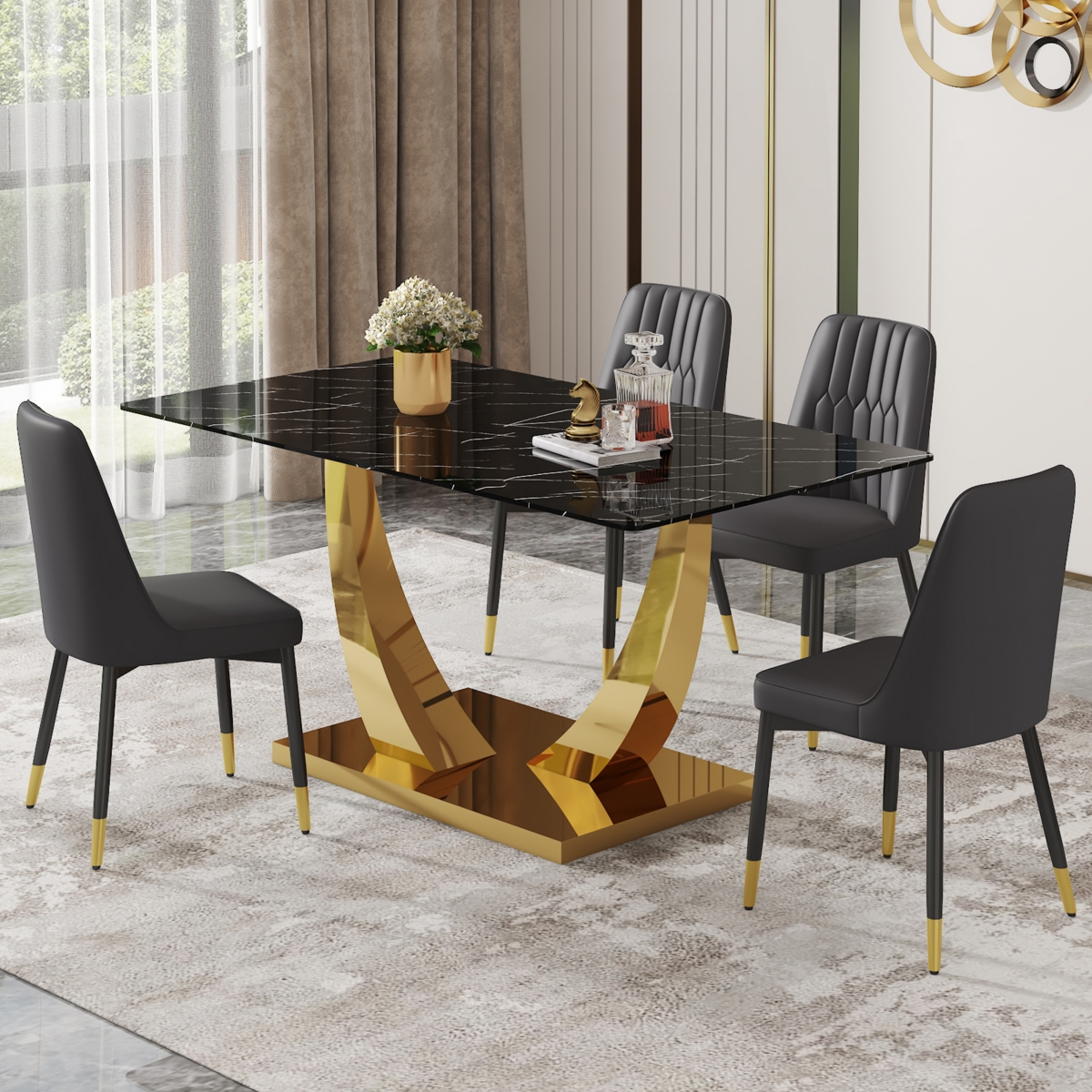Click here for Streamdale Furniture Table and chair set.Modern re... prices