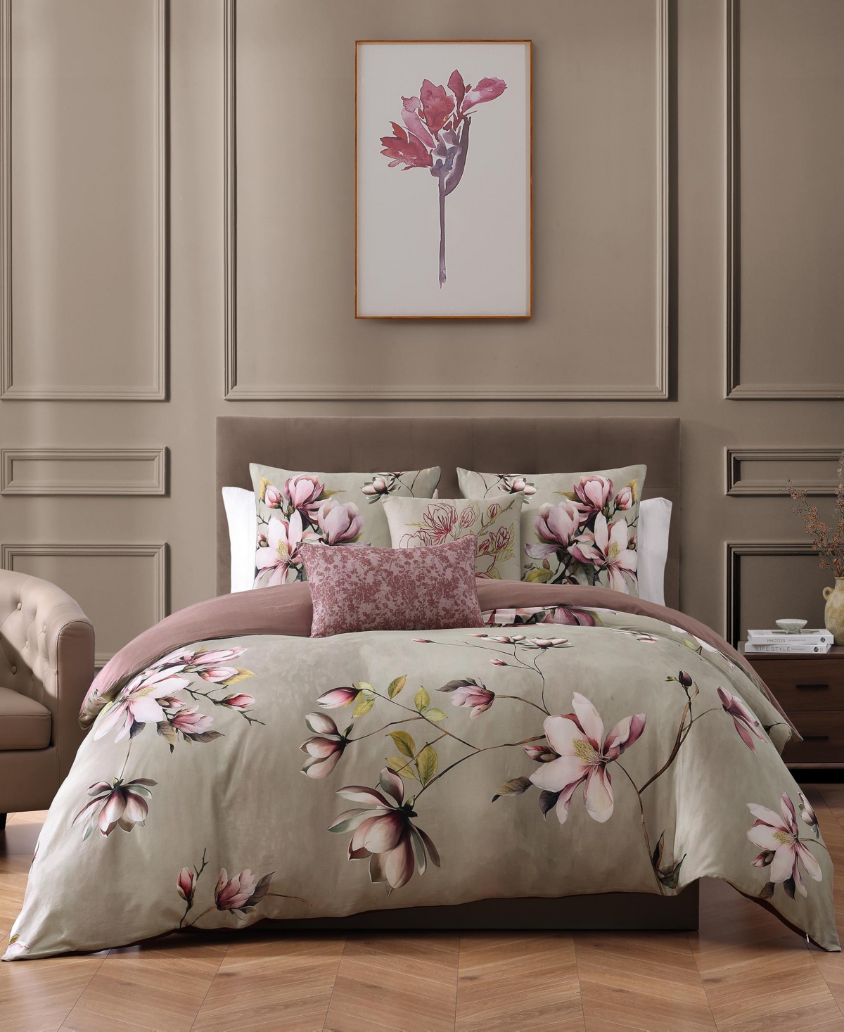 Click here for Bebejan Purple Lilies Bedding 5 Piece Queen Size R... prices