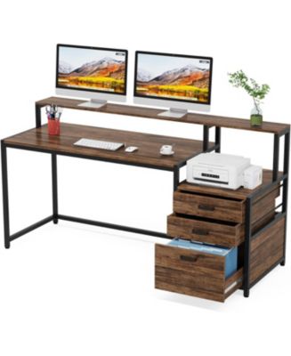 Tribesigns Computer Desk with File Drawer Cabinet, Ergonomic Office ...
