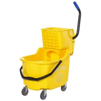Mop Bucket Cart with Side Press Wringer, Metal Handle and 34 Quart ...