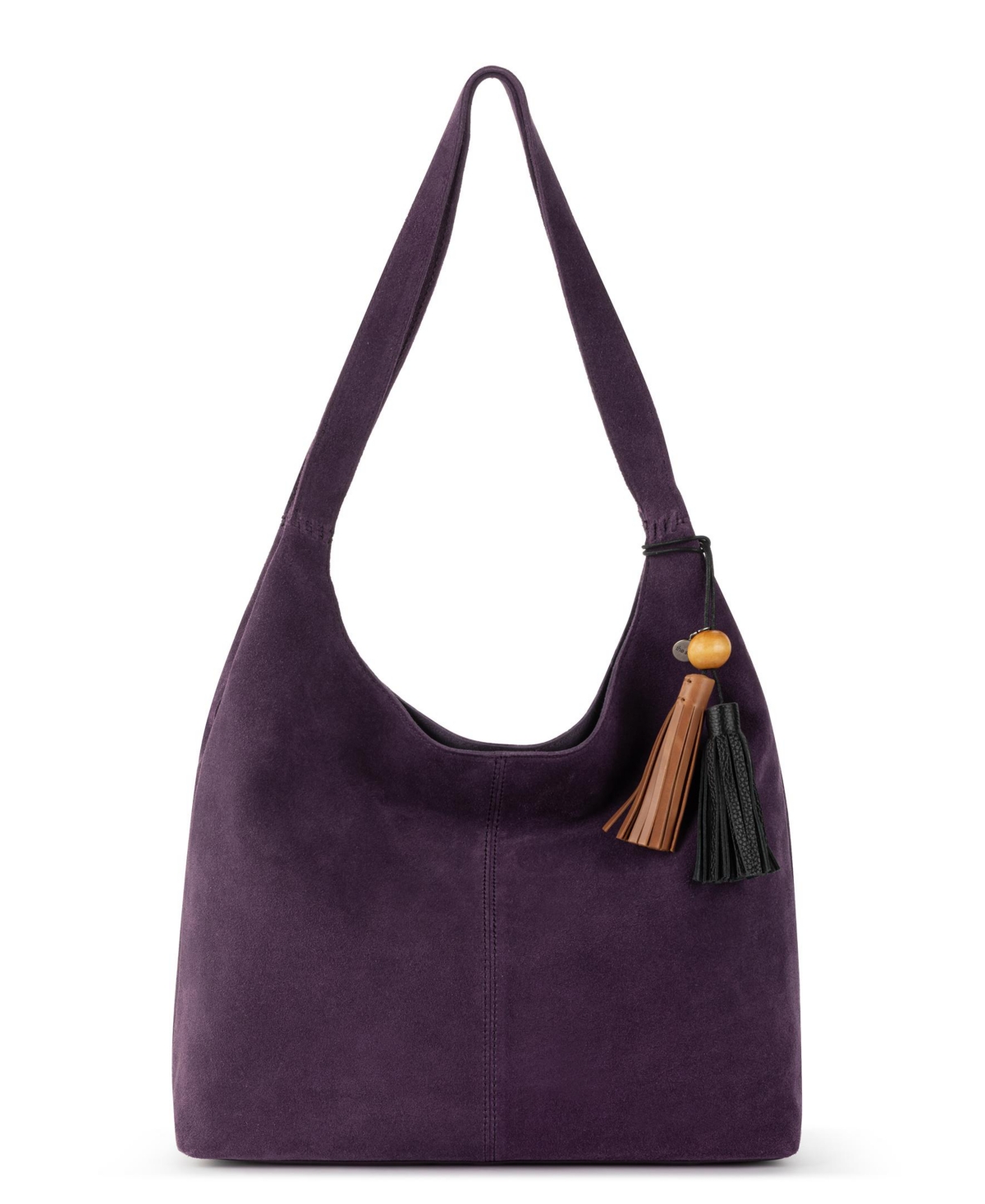 Click here for The Sak Huntley Leather Hobo Bag - Aubergine Suede prices