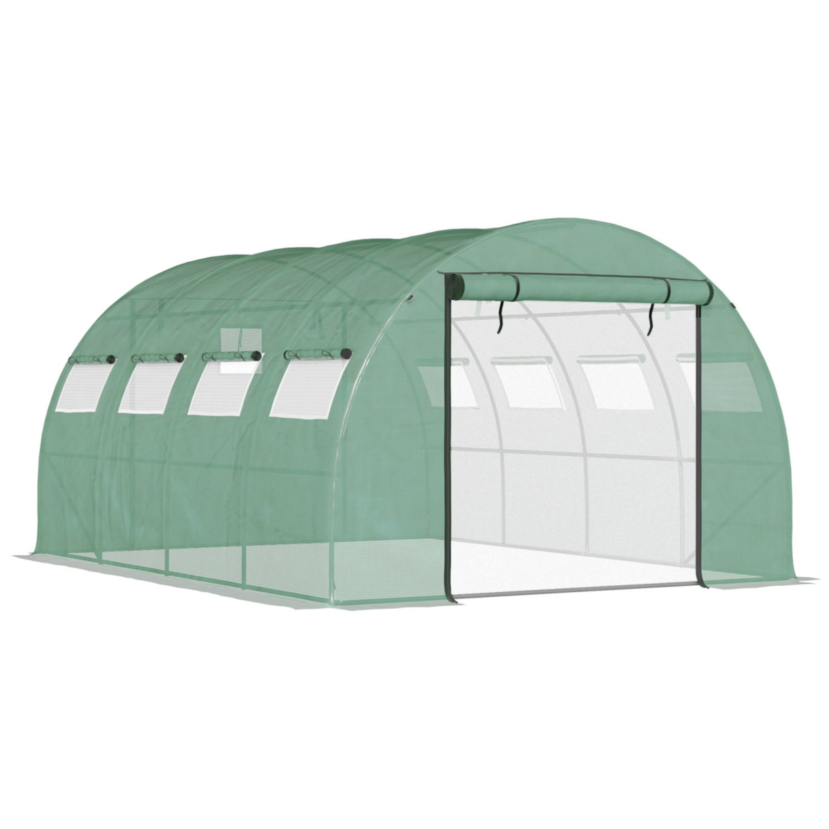 Click here for 13 x 10 x 6.5 Walk-in Tunnel Greenhouse with 2 Zip... prices