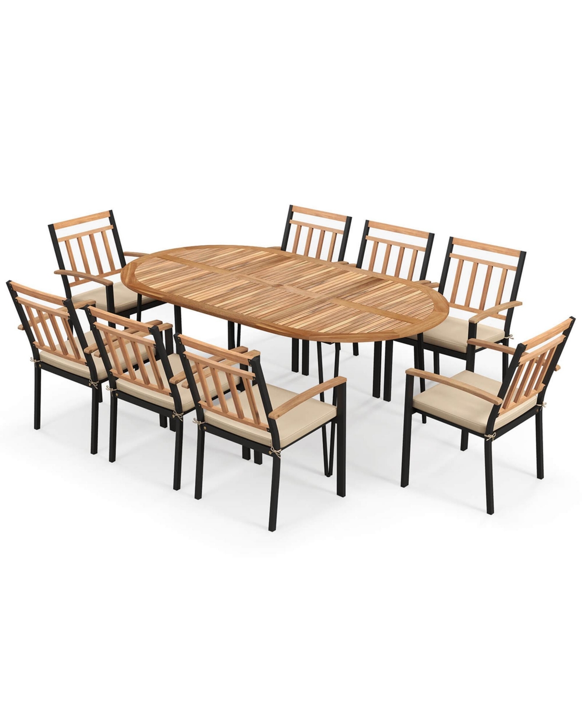 Click here for Costway 9 Pieces Outdoor Dining Set with Acacia Wo... prices