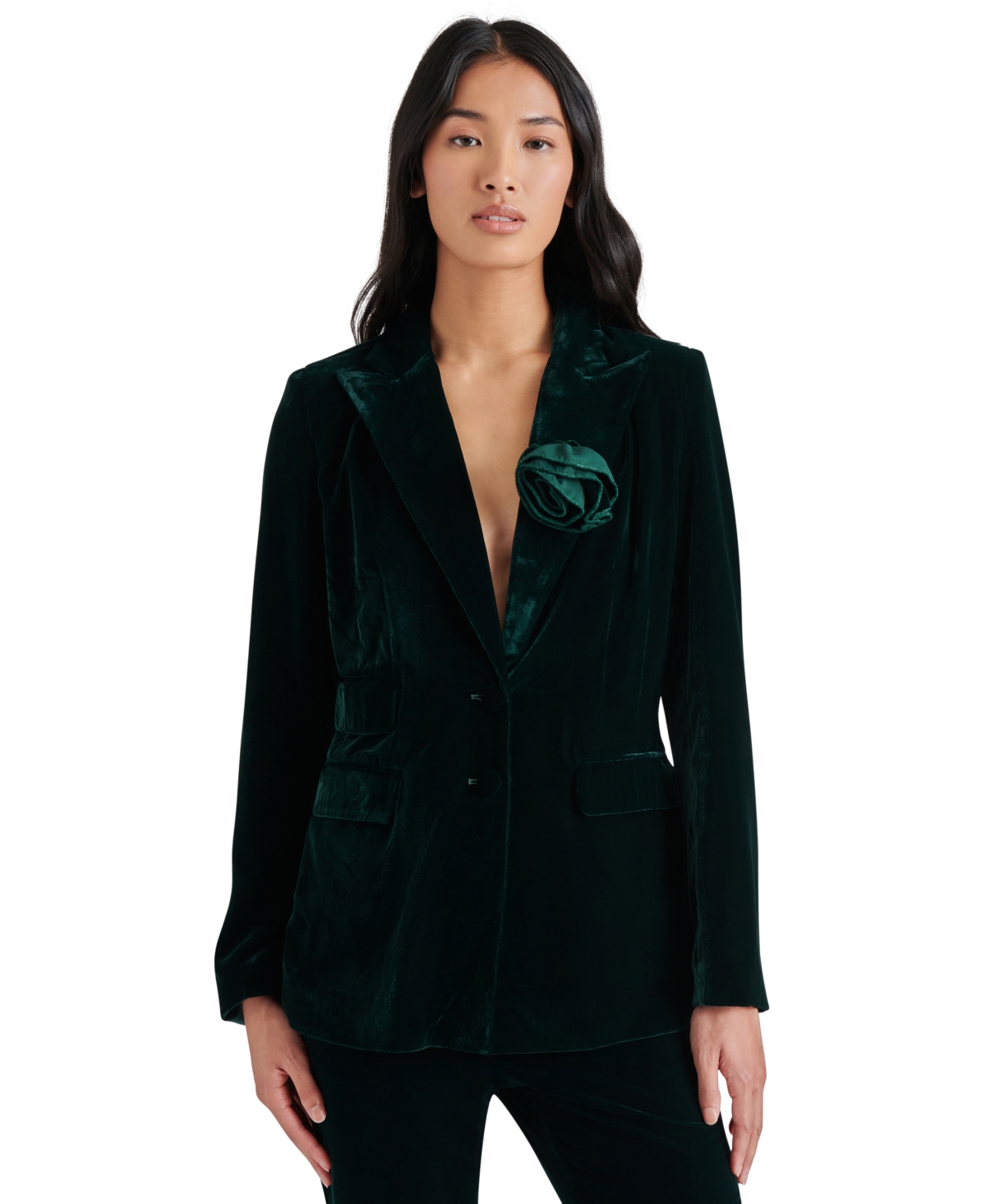 Steve Madden Women's Merene Velvet Rosette Blazer - Pine Grove | Smart ...