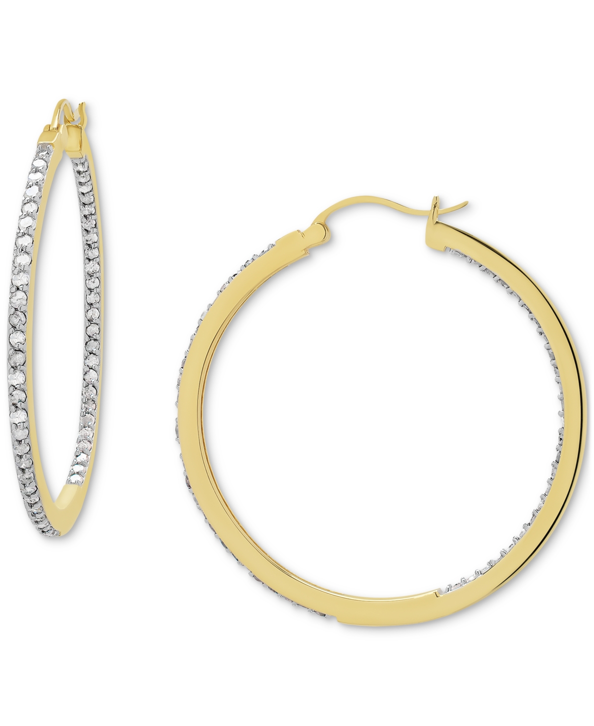 Click here for Diamond In & Out Hoop Earrings (1 ct. t.w.) in Ste... prices