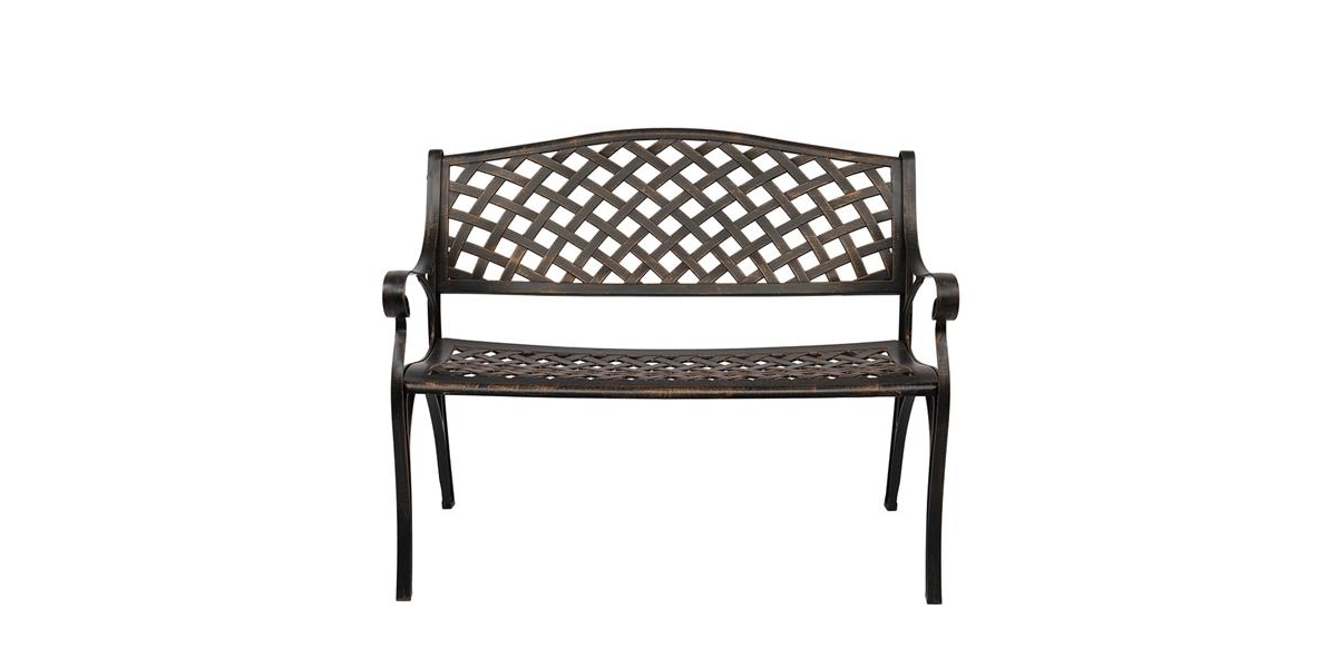 Click here for Slickblue Outdoor Cast Aluminum Bench with Mesh Ba... prices