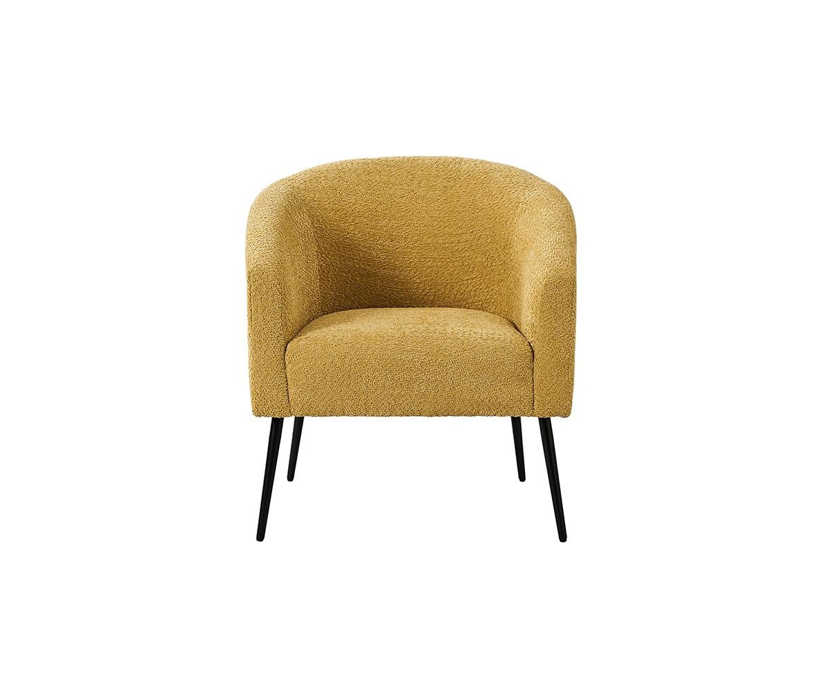 Click here for Hal Modern Boucle Armchair with Metal Leg - Yellow prices