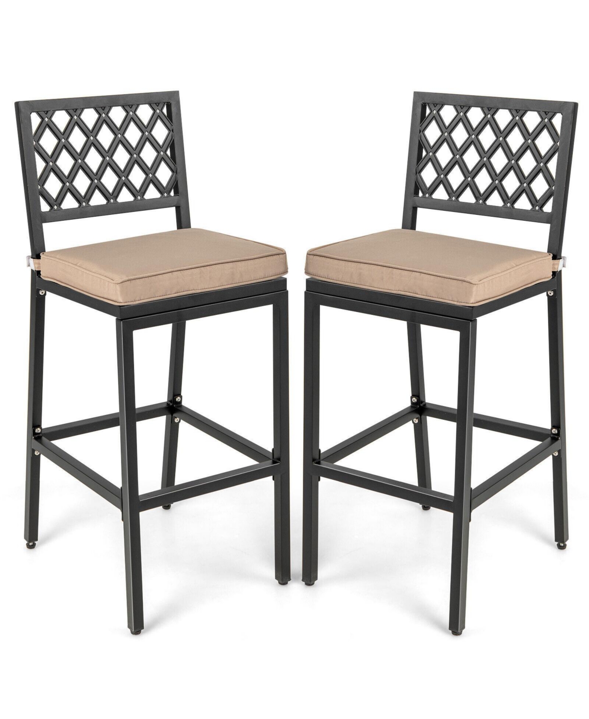Click here for Sugift Set of 2 Patio Bar Chairs with Detachable C... prices