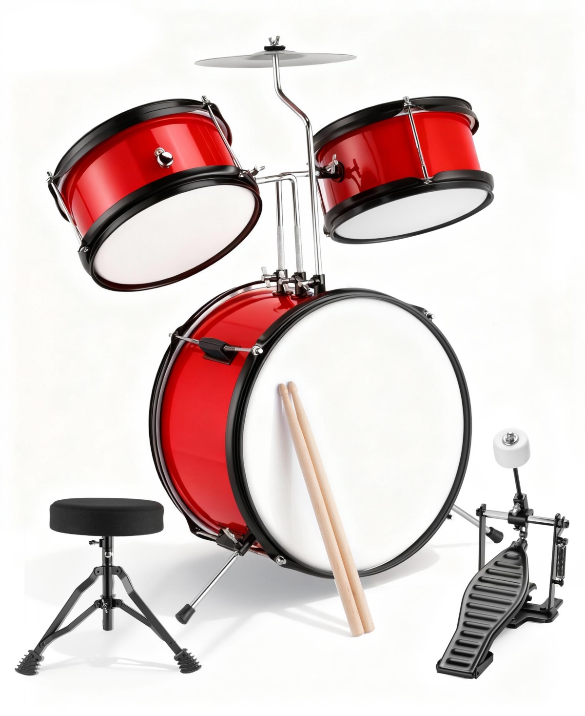Click here for Sugift 3-Piece Kids Drum Set with Adjustable Stool... prices