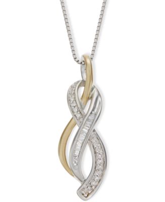 Diamond Figure-8 Pendant Necklace (1/10 ct. t.w.) in Sterling Silver ...