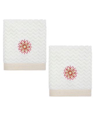 Nicole Miller Luxe Flake 2-Pack Cotton Hand Towel Set, 28" x 16" - Macy's