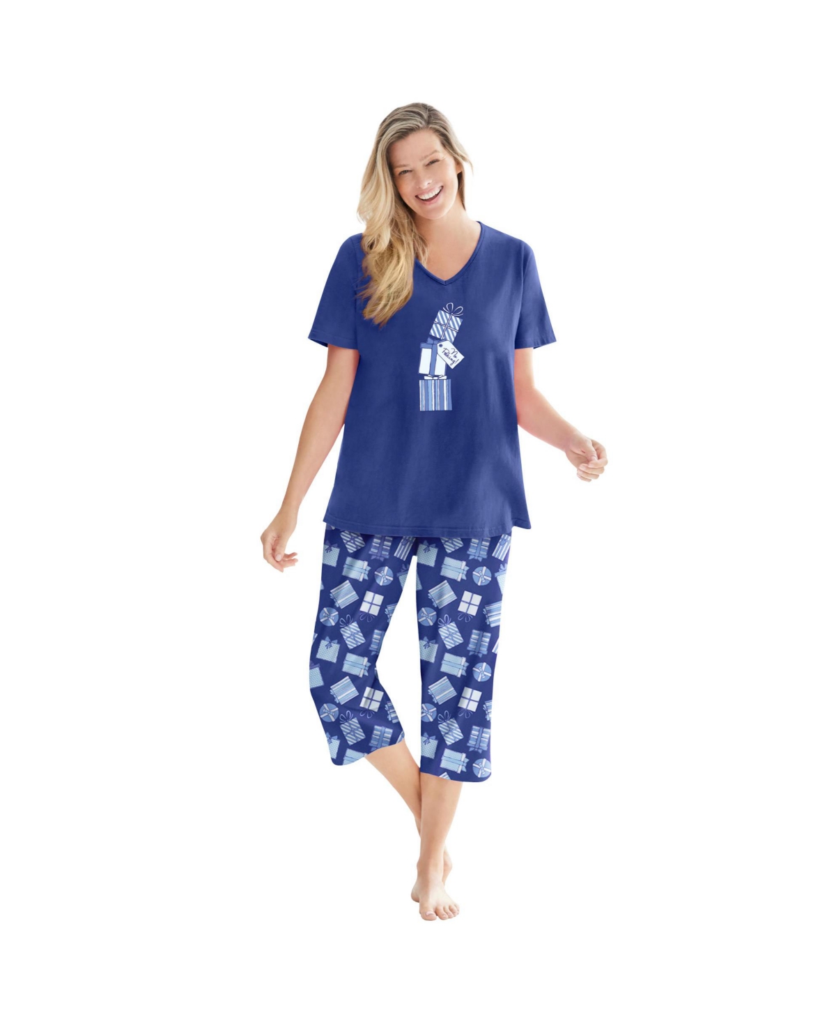 Click here for Dreams & Co. Womens 2-Piece Capri Pj Set - Ultra b... prices