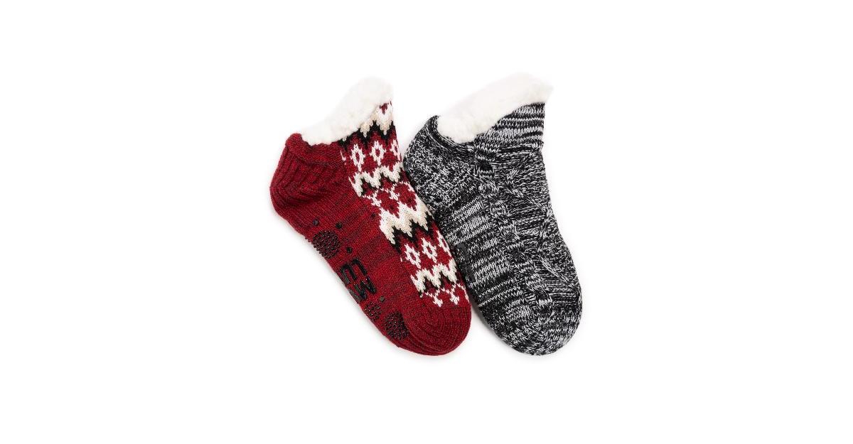 Click here for Muk Luks Womens Womnes 2 Pack Short Cabin Sock - R... prices
