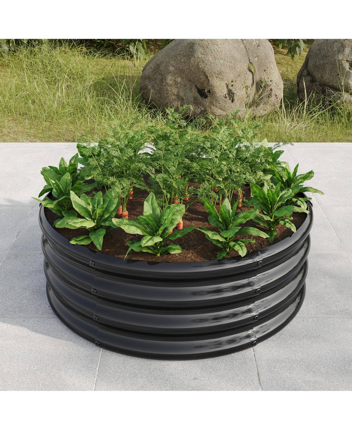Click here for Slickblue 32.08 x 11.4 Tall Round Metal Raised Gar... prices