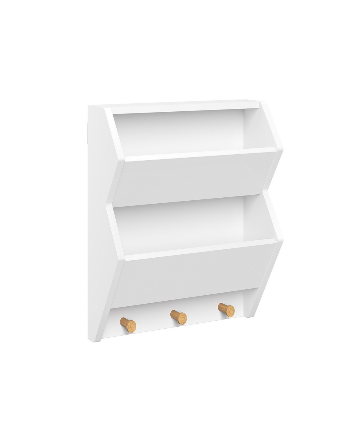 Click here for Kids Catch-All Wall Shelf with 3 Hooks - White prices