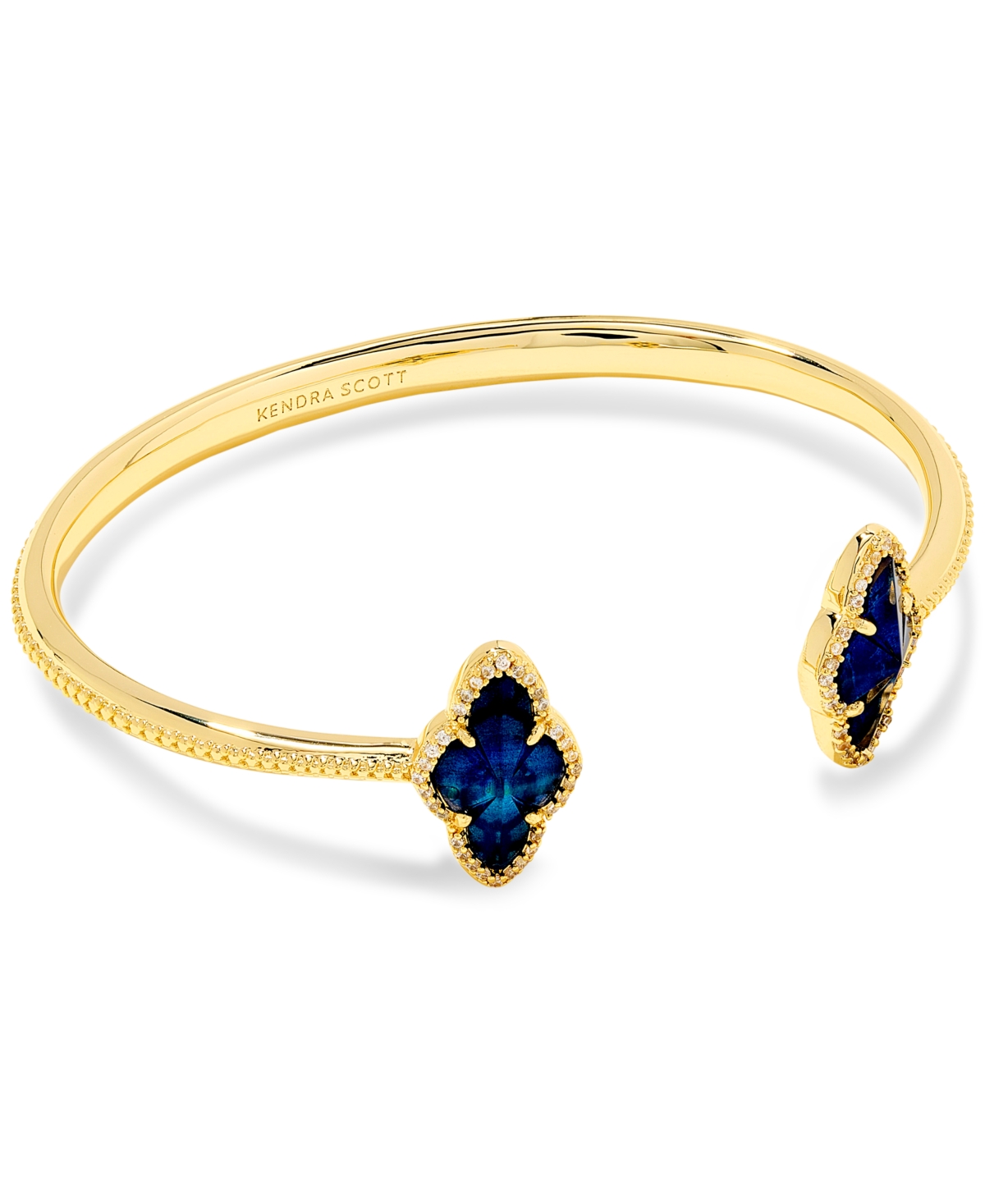 Click here for Kendra Scott 14k Gold-Plated Pave-Framed Stone Cuf... prices