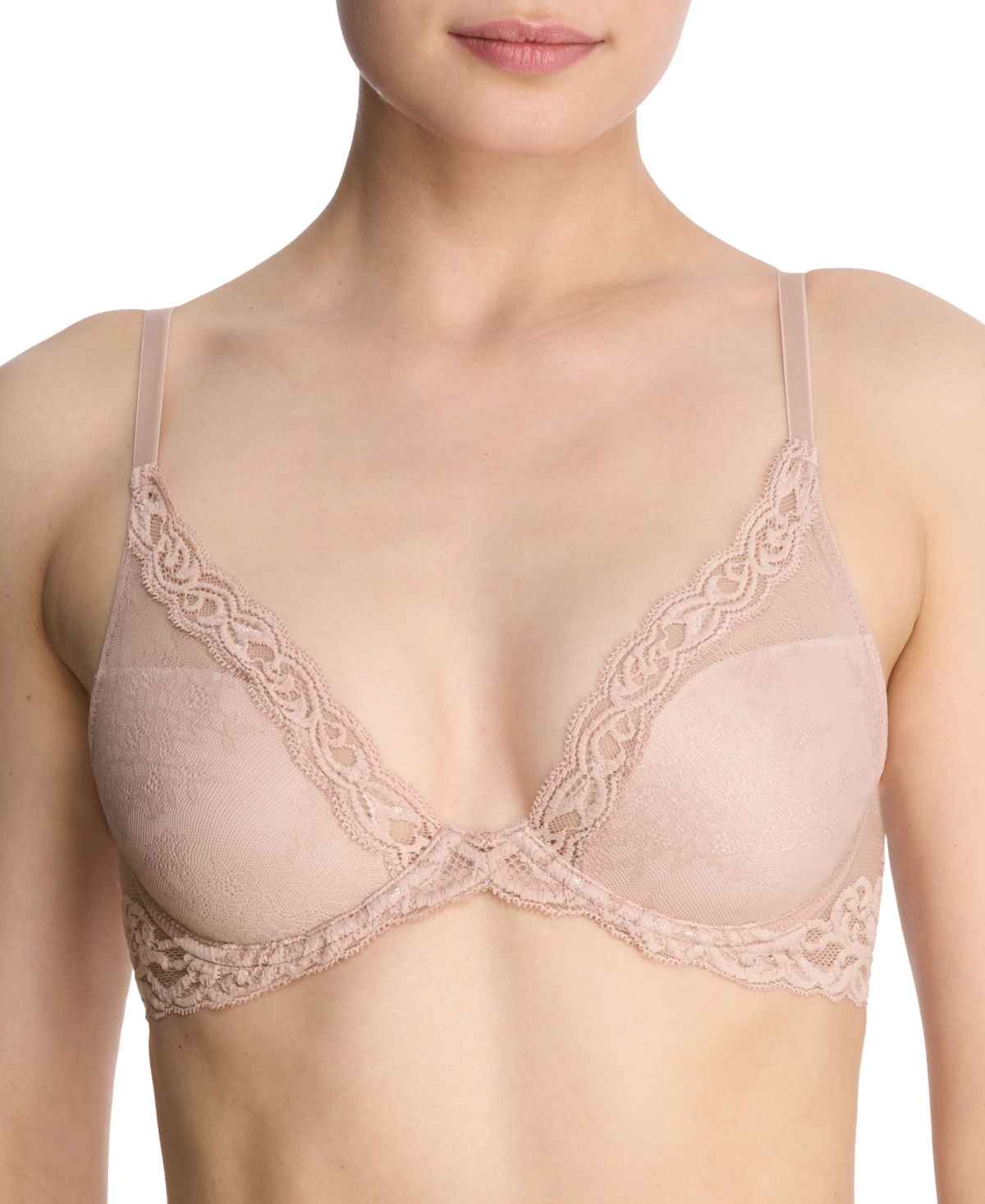 Click here for Natori Womens Feathers Lace Contour Underwire Plun... prices
