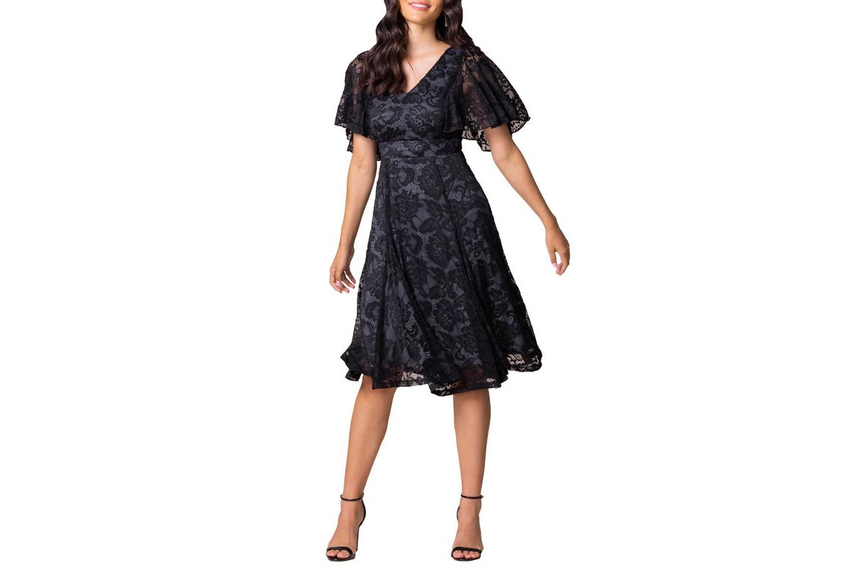 Click here for Kiyonna Womens Camille Lace Cocktail Dress - Storm... prices