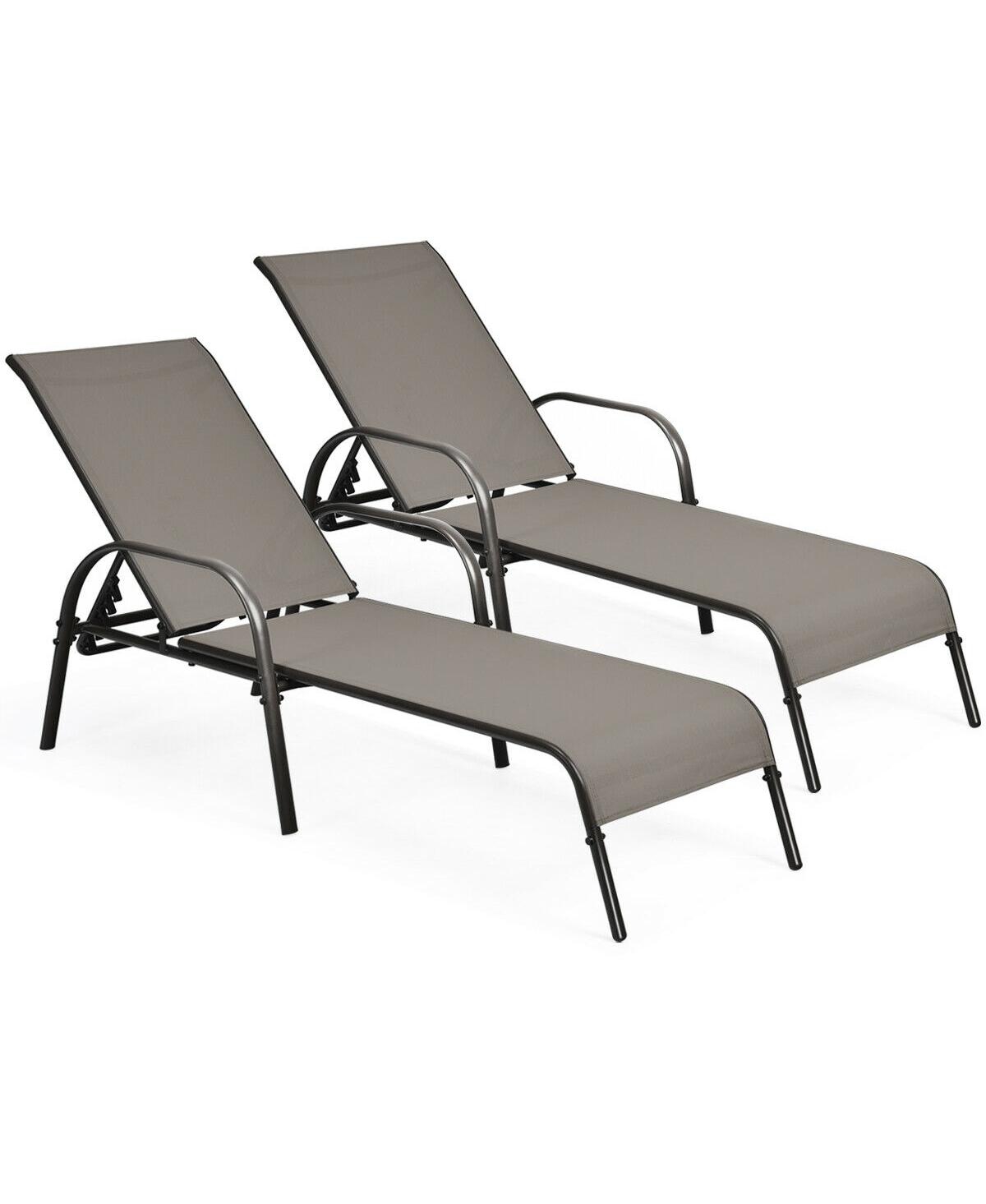 Click here for Sugift 2 Pcs Outdoor Patio Lounge Chair Chaise Fab... prices
