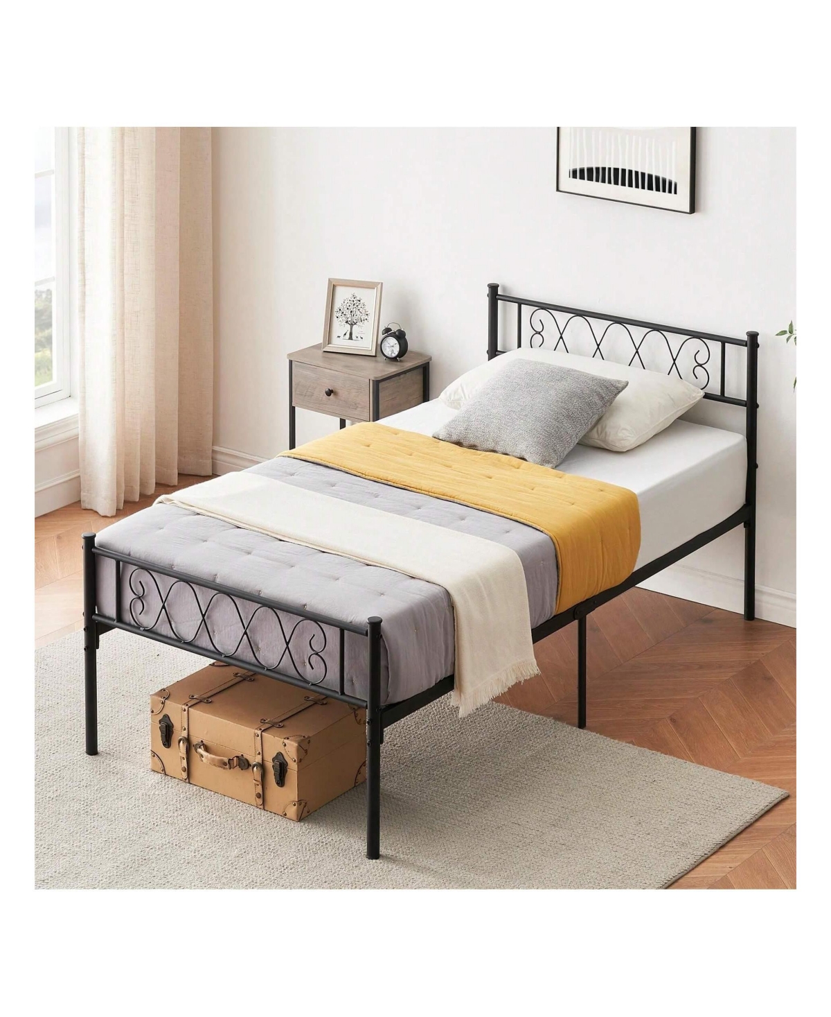 Click here for gaomon Metal Platform Bed Frame With Headboard And... prices